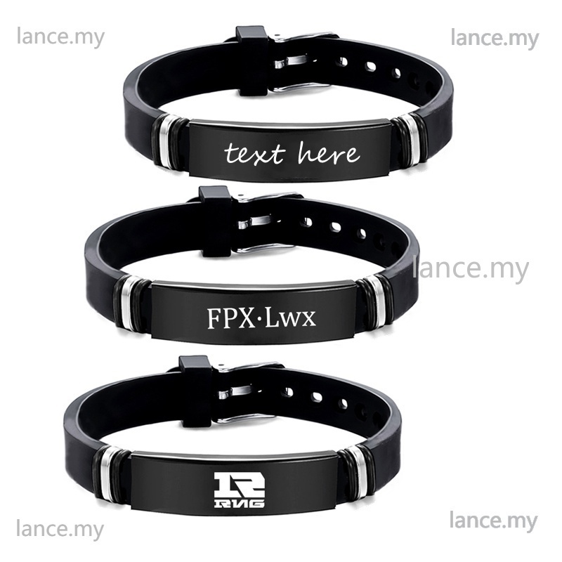Fashion Custom Bracelet Laser engrave Personalized Name Date Text ...