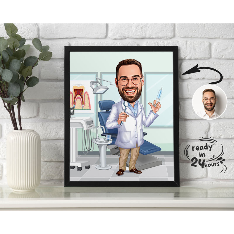 Customized cartoon portraits of male doctors, doctor portraits, doctor ...