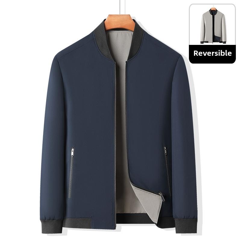 Soft and Comfortable Fabric Men's Reversible Baseball Collar Jacket ...