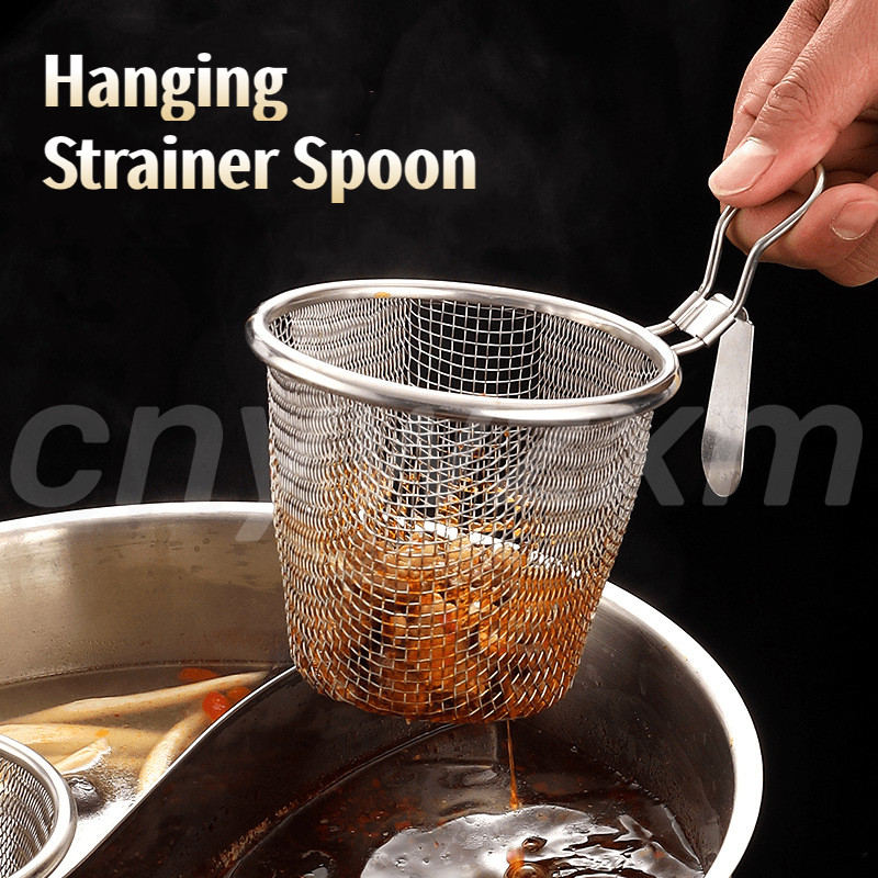 Fine Mesh Leaky Spoon Household Hot Pot Hanging Edge Deep Bottom ...