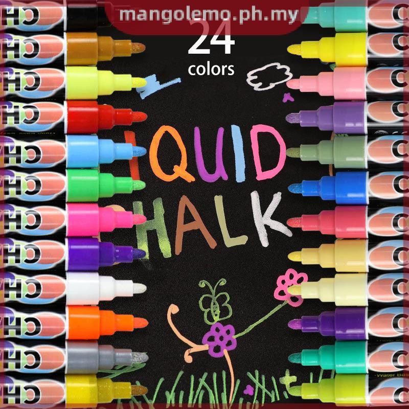 [MANGO] Liquid Chalk Marker Pens Erasable Multi Colored LED Writing ...