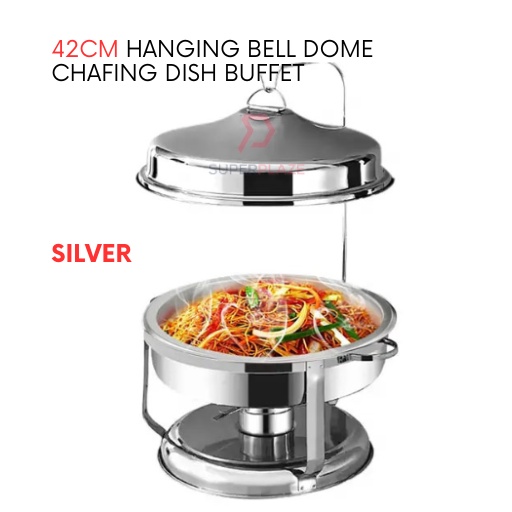 Silver 42cm Hanging Bell Dome Chafing Dish Buffet Serving | Shopee Malaysia