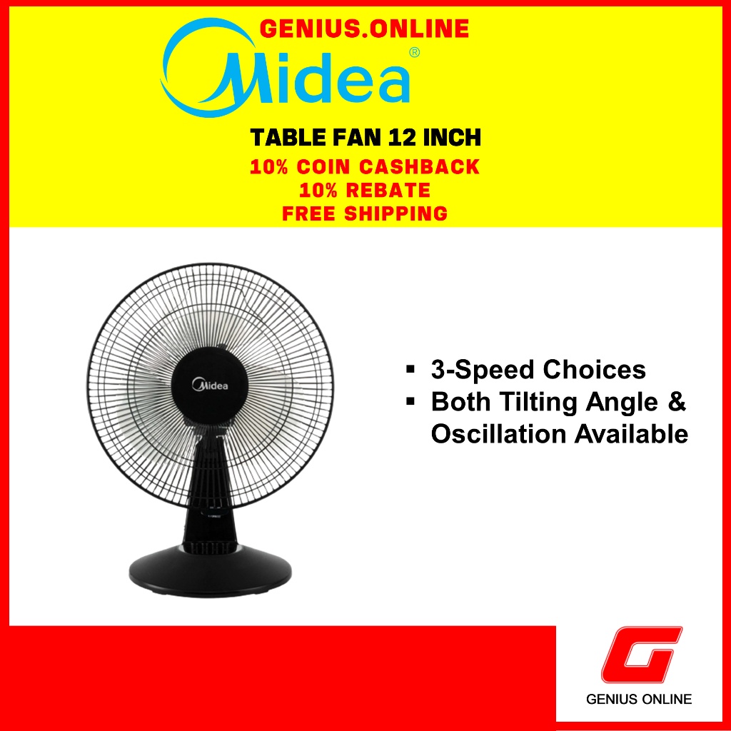 Midea Table Fan (12") MF12FT16JC | Shopee Malaysia