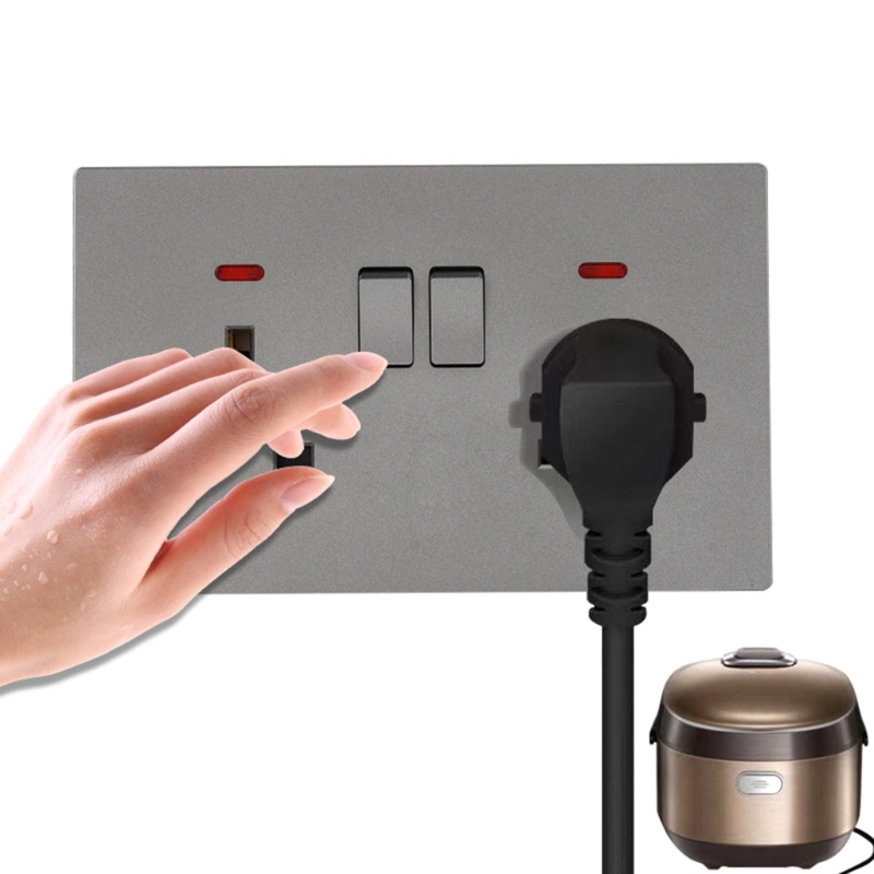 HL Double Switched Sockets Flame Retardant Panel Three-Hole Switched ...