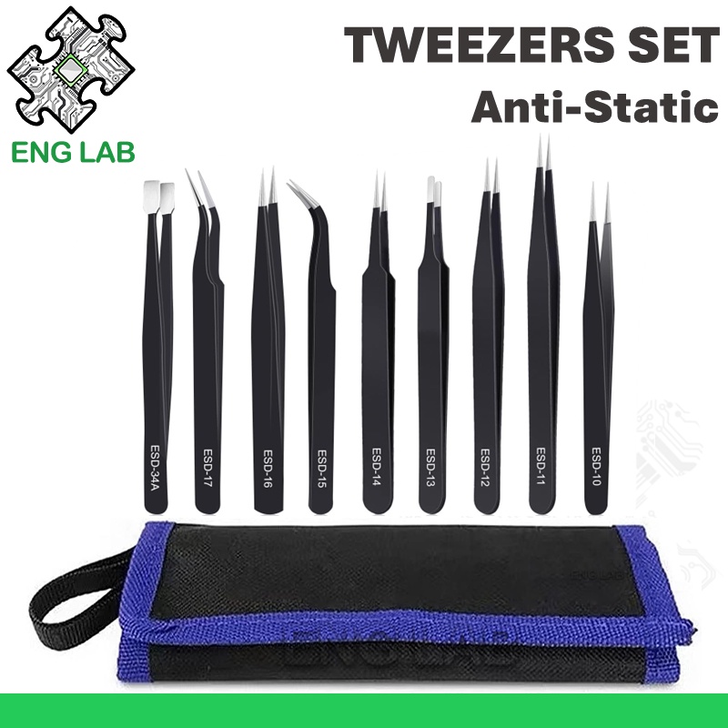 ENGLAB★Precision Tweezers Set, Anti-static Industrial Soldering ...