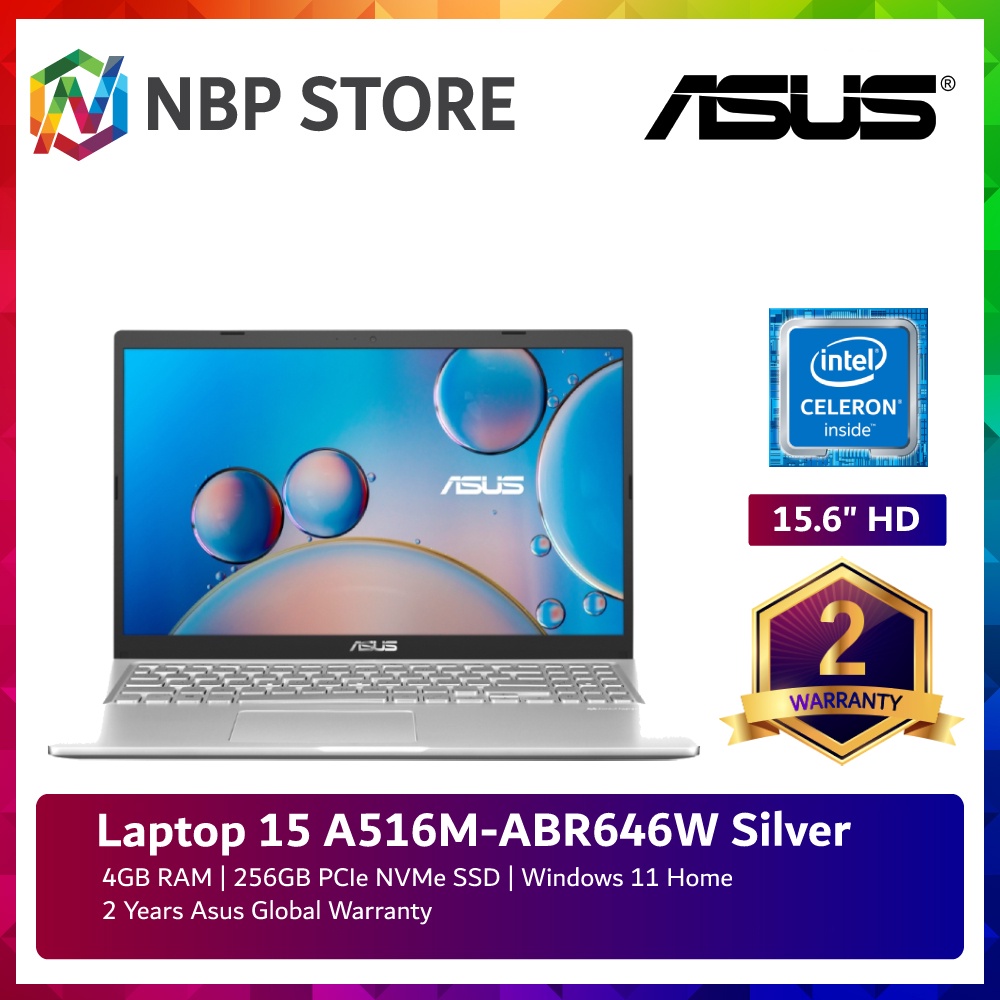 ASUS Laptop 15 A516M-ABR646W/ A516M-ABR647W 15.6" HD Celeron N4020 ...