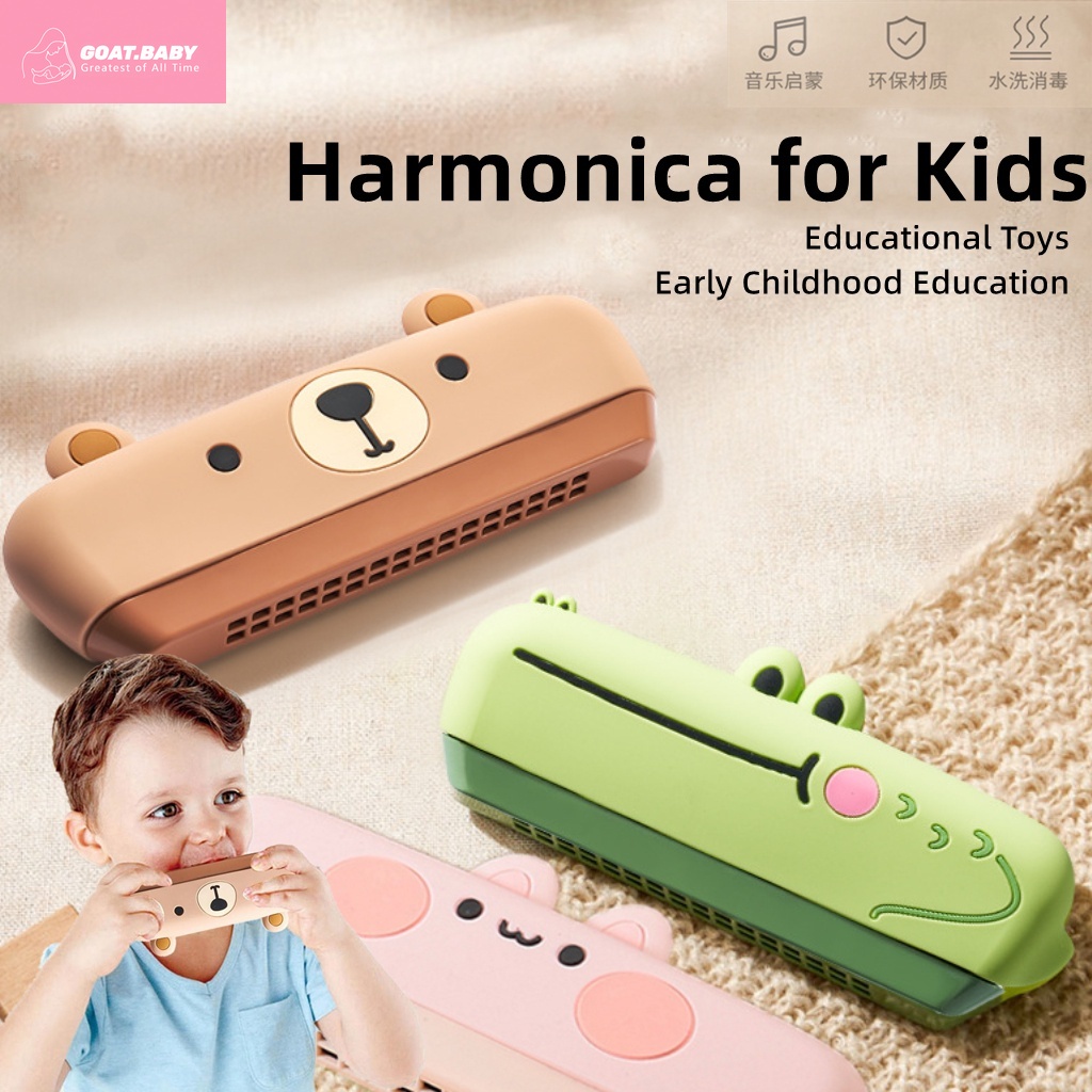 Kids Cartoon Cute Harmonica 16-Hole Diatonic Harmonica with Protective ...