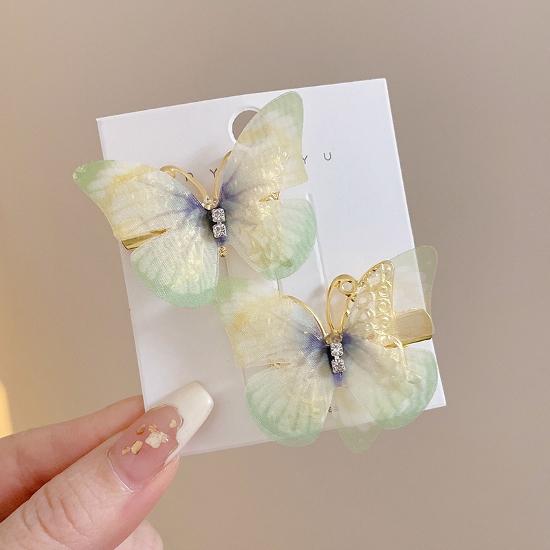 Super Fairy Butterfly Tassel Hair Clip Girls Crystal Mori Princess ...