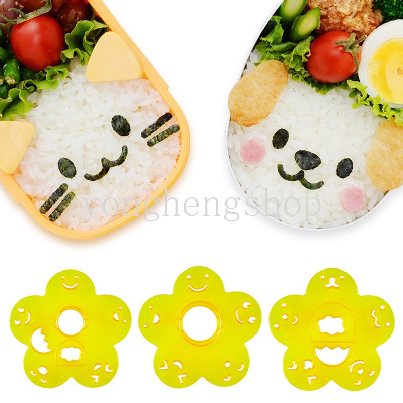 2/3/4pcs DIY Bento Decoration Facial Expression Molds Seaweed Cutter ...