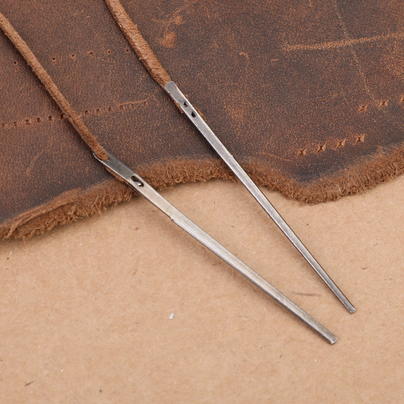 Leather Rope Single and Double Hole Needles Leather Needle Weaving Flat ...