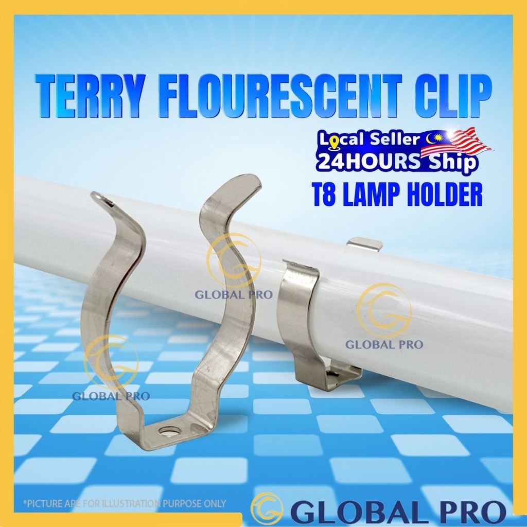 Terry Fluorescent Clip Bracket Hanger Tube Light Fixture Holder Clamps ...