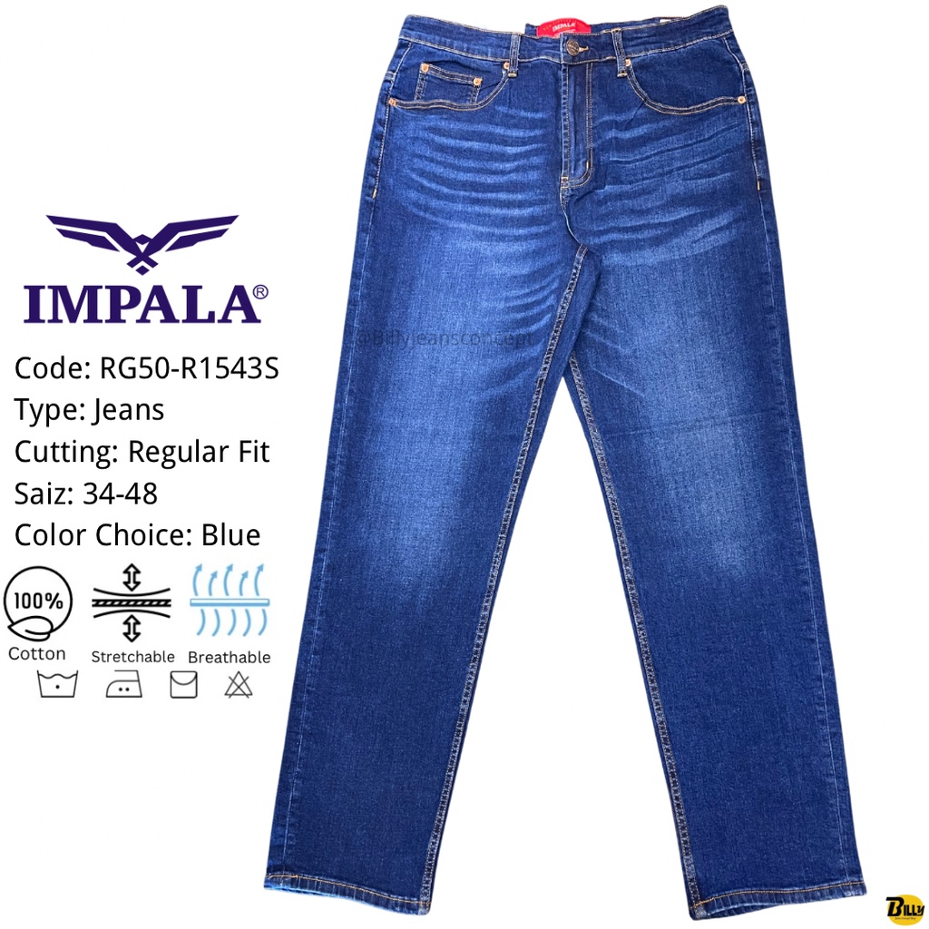 IMPALA Brand Men’s Regular Fit Stretchable Jeans ( RG50-R1543S ...