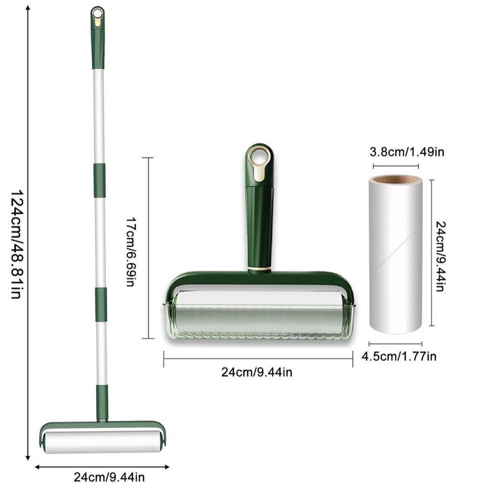 NEW DESIGN Sticky Lint Roller Mop Detachable Rod Floor Mop Dust Hair ...