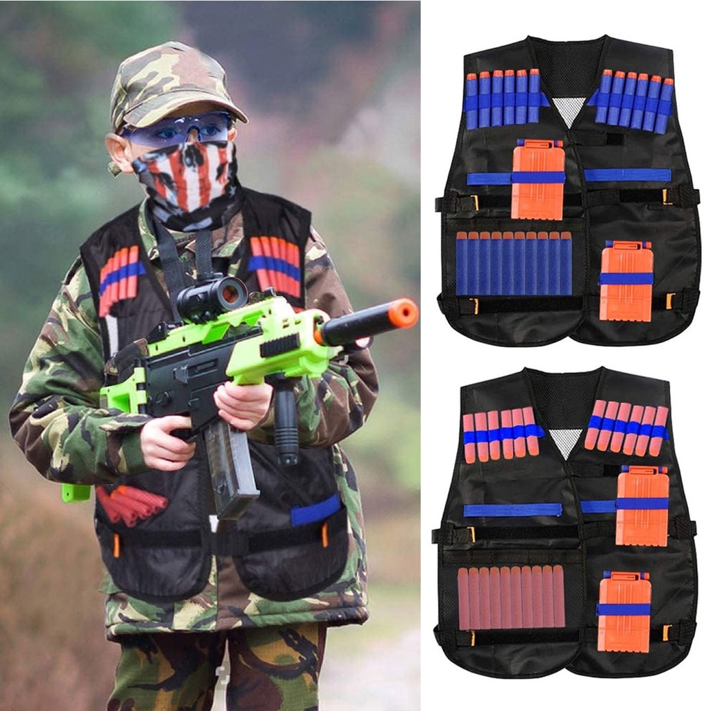 KIDS TACTICAL VEST KIT FOR NERF TOY GUNS SERIES WITH REFILL DARTS ...