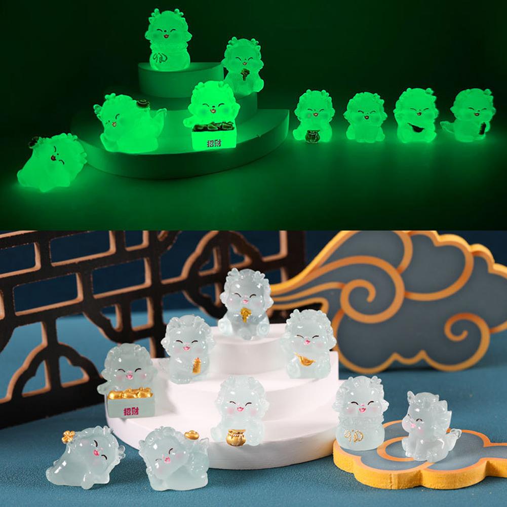 Luminous Dragon Ornament Mini Glow Kawaii Dragon Dolls Decoration Car ...