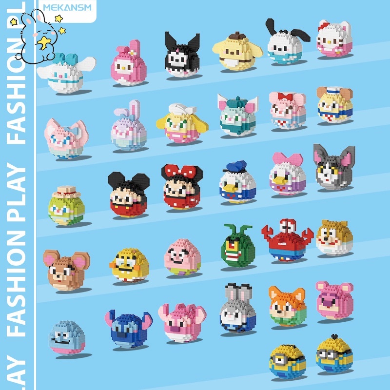 DIY Nano Blocks Building Blocks Sanrio Kuromi Melody Purin Hello Kitty ...