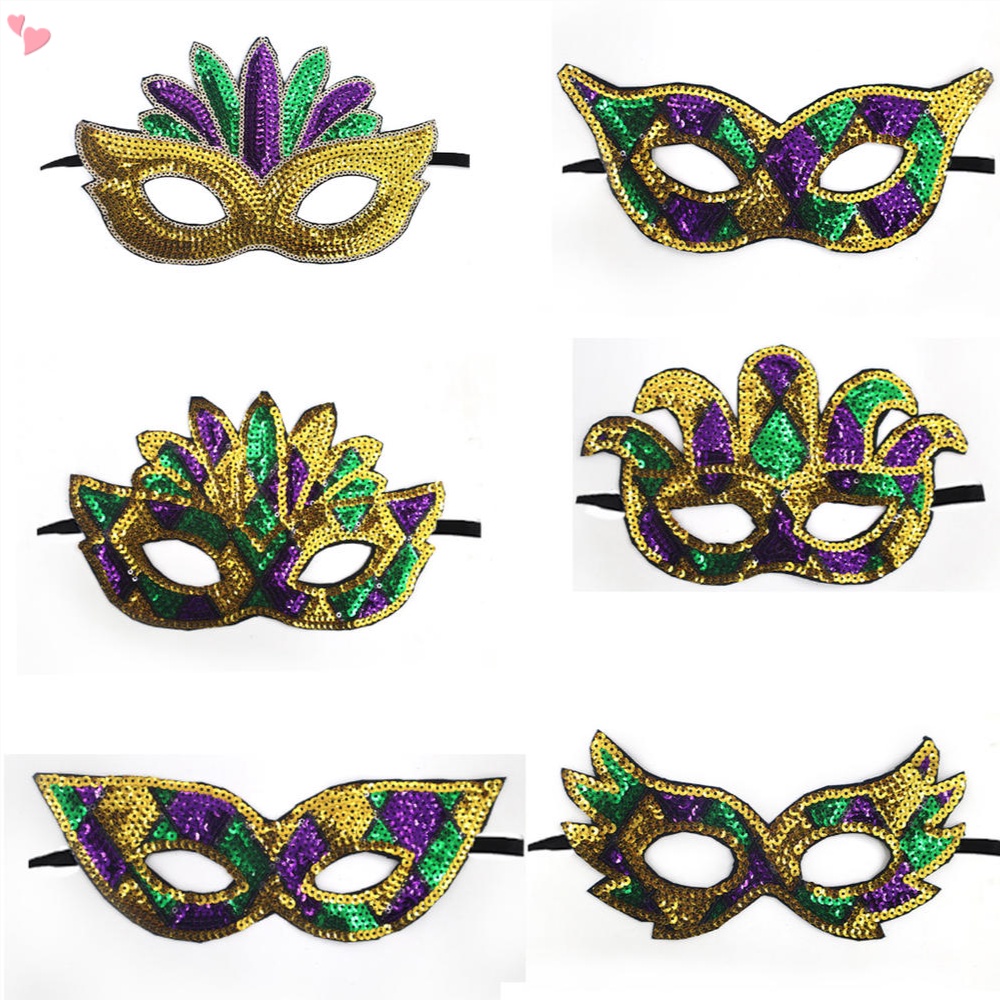 Sequin Mask Mardi Gras Masquerade Mask Carnival Christmas Party Mask ...
