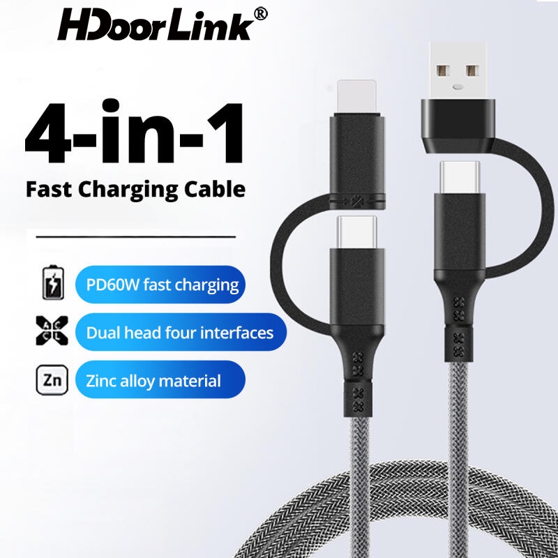 HdoorLink 4 in1 PD 60W Fast Charging Cable Type-C To Type C USB Cable ...