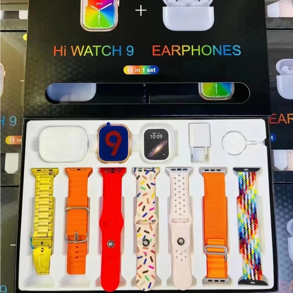 I30 Pro Max 11 in 1 SUIT Smart Watch with Earbuds BOX Wireless Charger ...