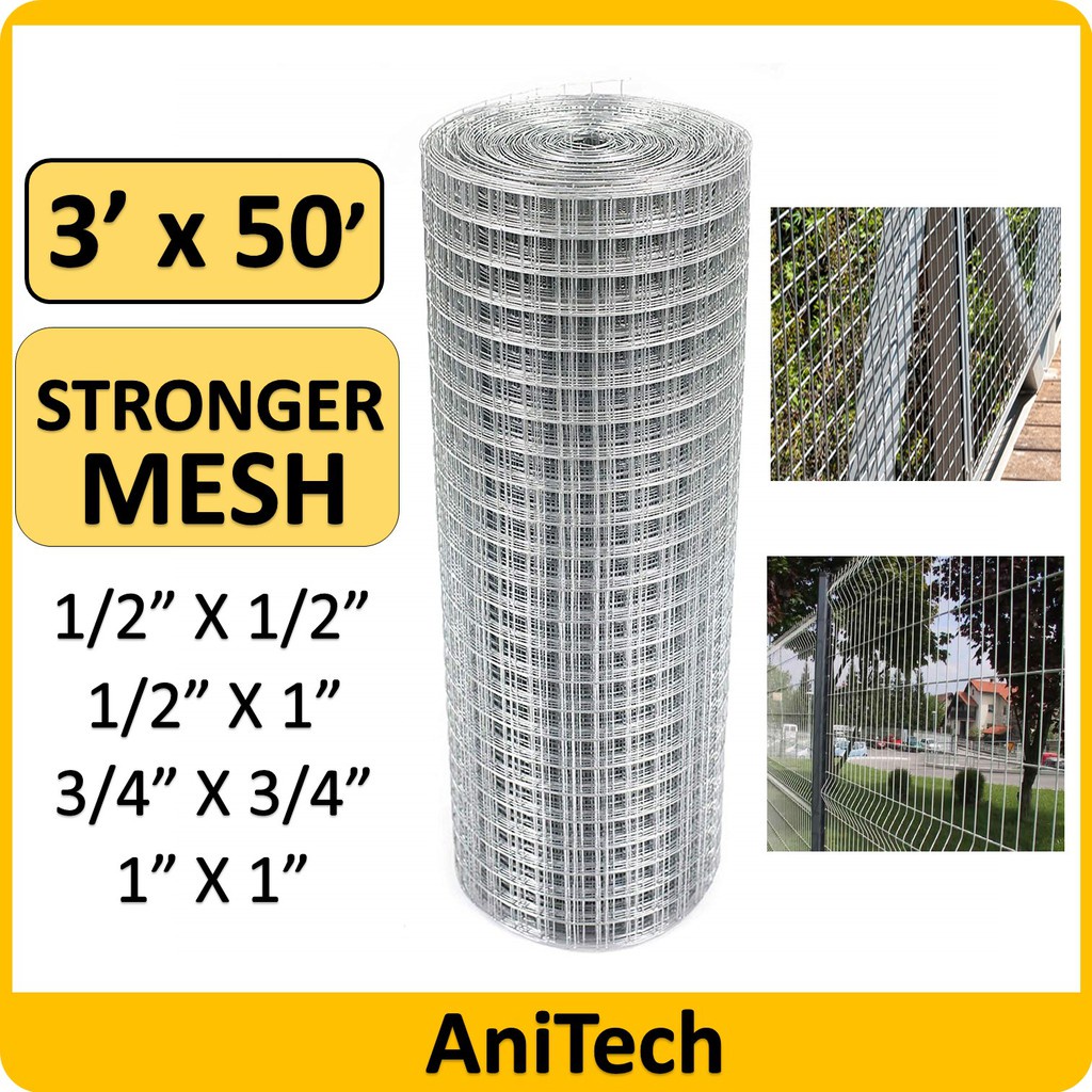 15 Meter(50 Feet) Galvanized BRC Welded Iron Wire Mesh Net Netting /Dawai Jaring BRC tergalvani ...