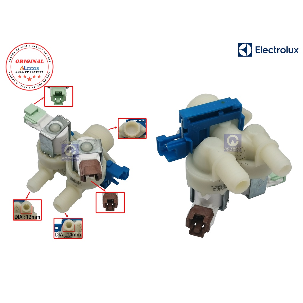 ORIGINAL ELECTROLUX WASHING MACHINES 2 WAY INLET VALVE WITH FLOW SENSOR ...