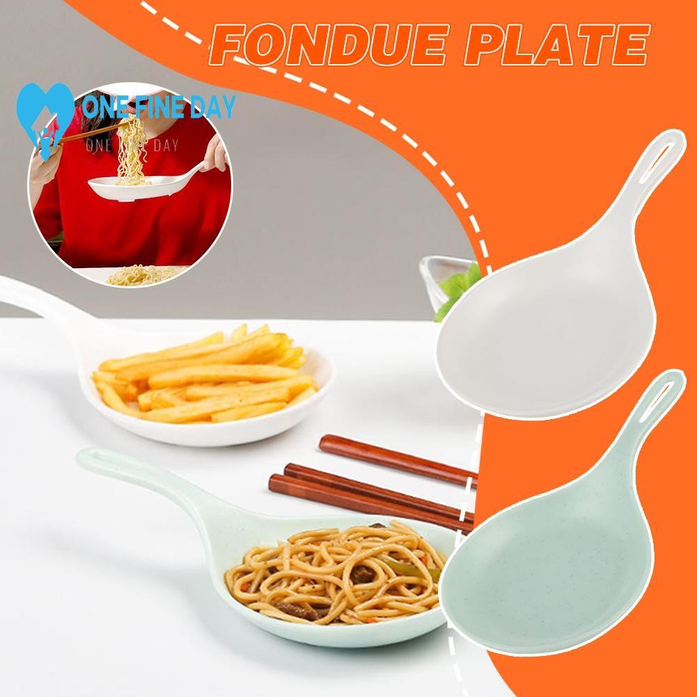 Plate Fondue Plates Handle Dish Spoon Korean Buffet Tray Plates Dinner ...