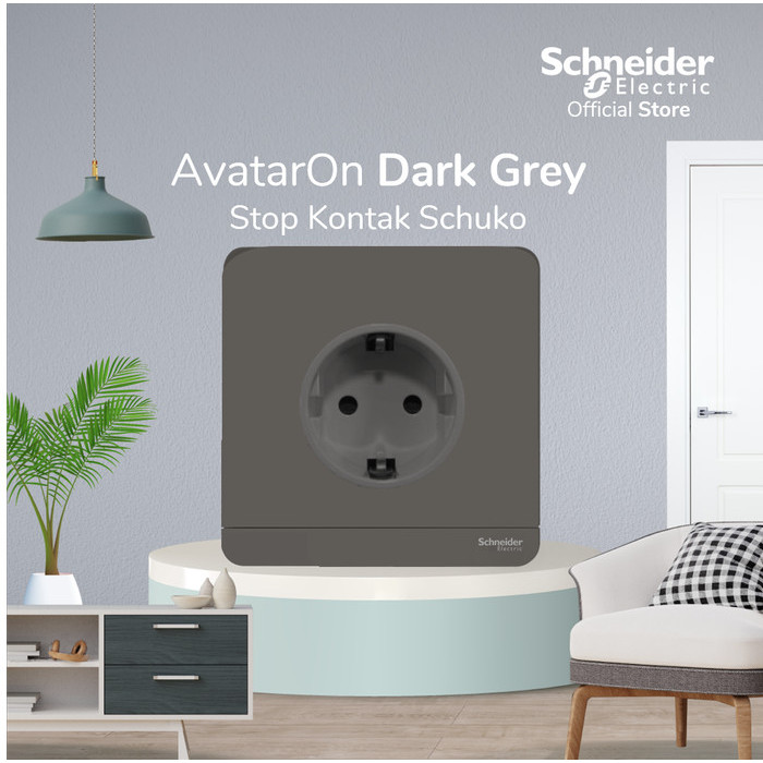 Schneider Electric AvatarOn Dark Gray Stop Schuko - E83426_16S_DG_G3 ...