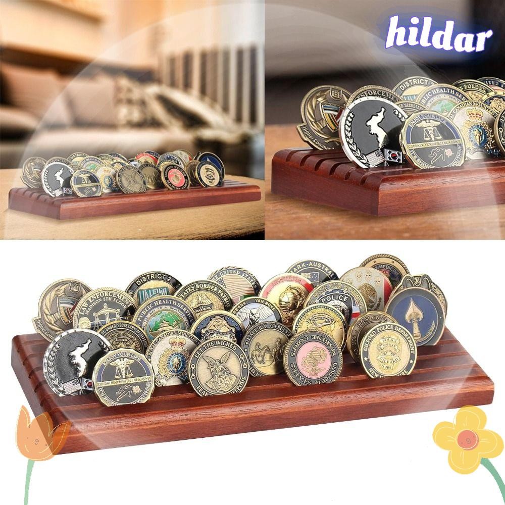 HILDAR Challenge Coin Display, 13 x 5 in Rectangular Coin Display Stand ...