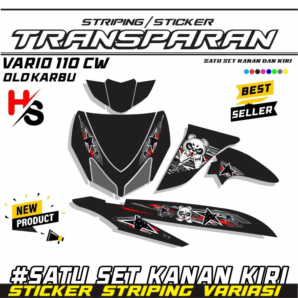Motorcycle TRANSPARENT STRIPING STICKER HONDA VARIO CW OLD LATEST ...