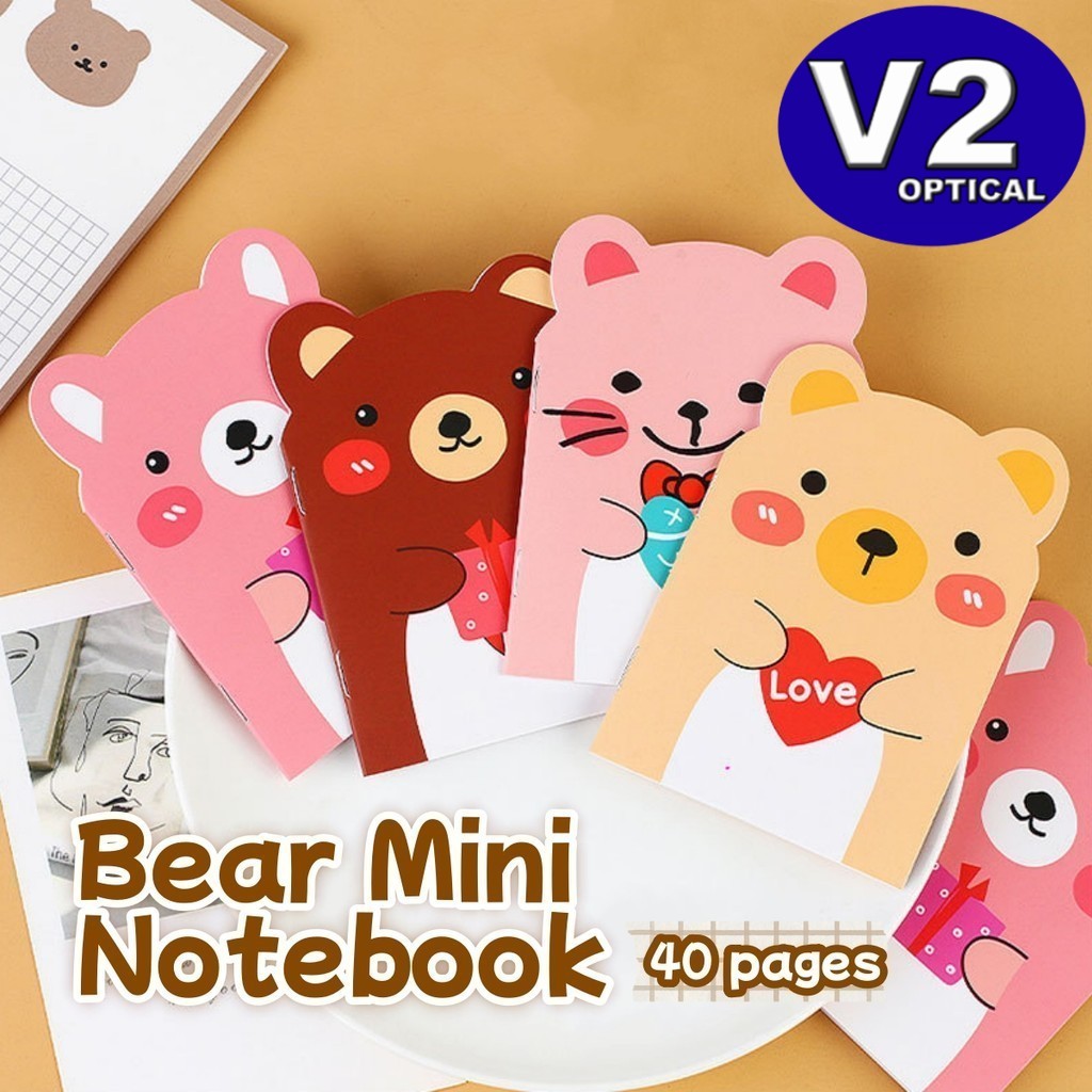 Cute Bear Cartoon Mini Notebook Large Writing Booklet Notepad Writing ...