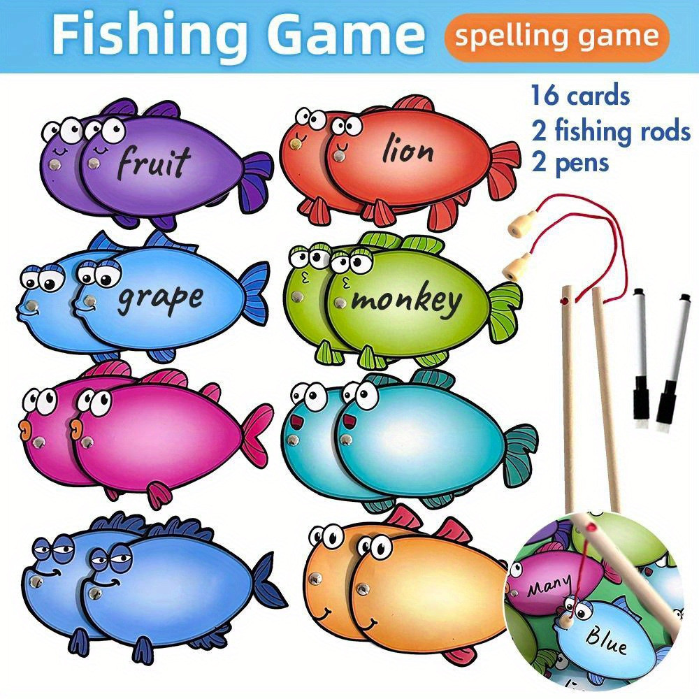 Fishing Word Cards - Reusable Board Stickers for Kids Learning ...
