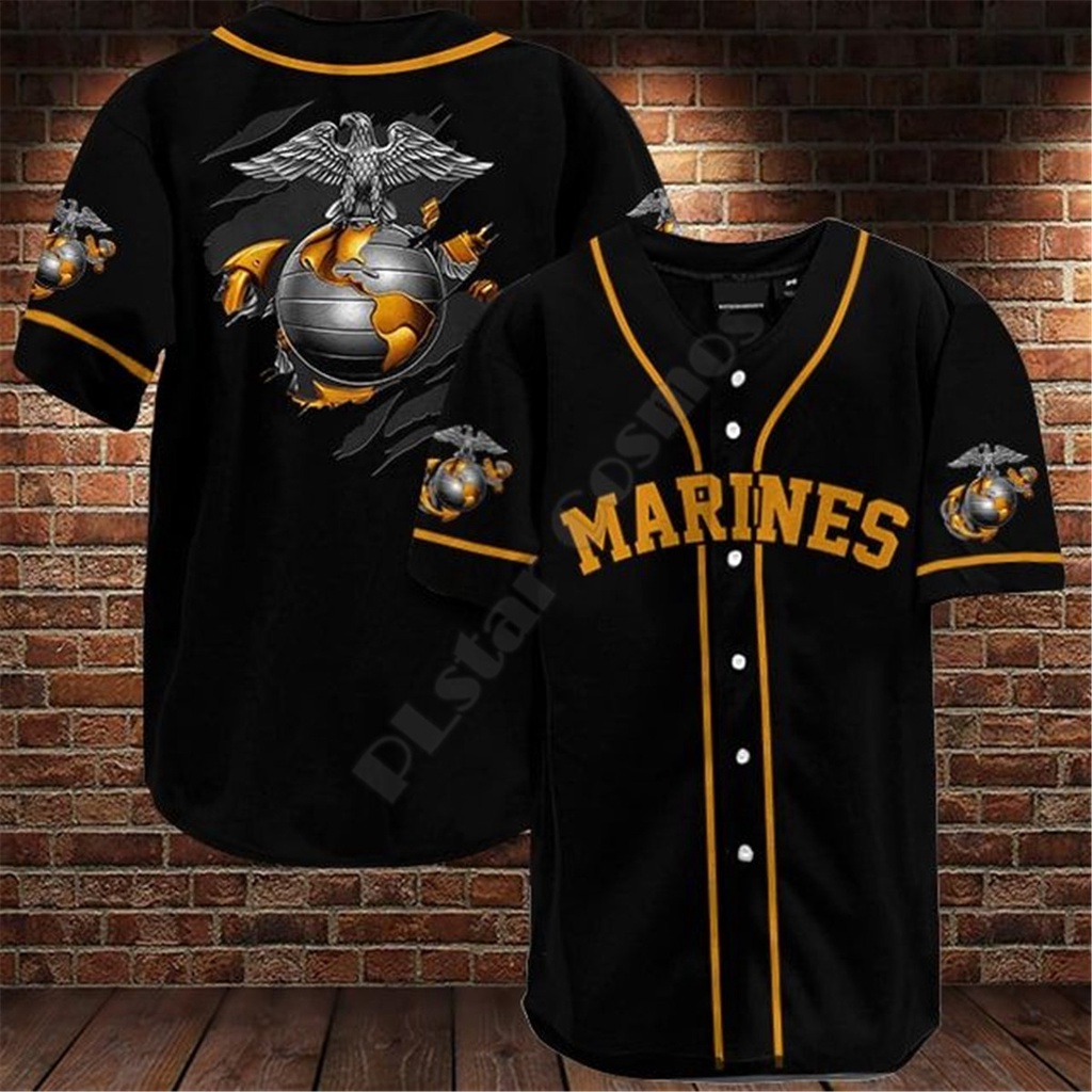 U.S Marine Baseball Jersey Shirt Baseball Shirt 3D All Over Printed Men ...