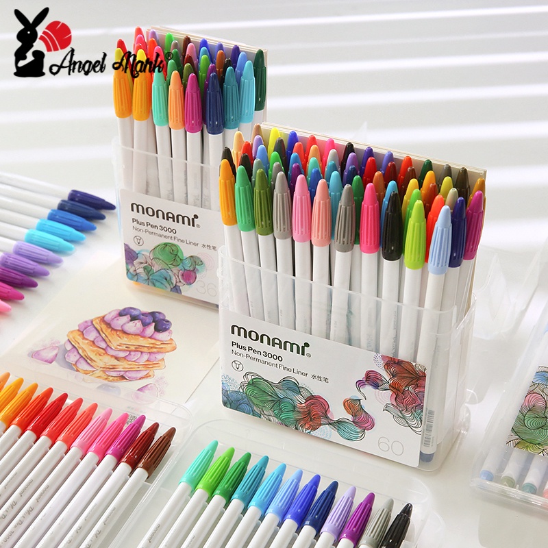 60 Colors Monami Plus Pen 3000 Water-based Gel Pens Hand Account Hook ...