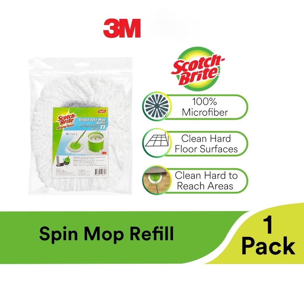 3M Scotch-Brite Single Microfiber Cloth Spin Mop Refill - Detachable ...