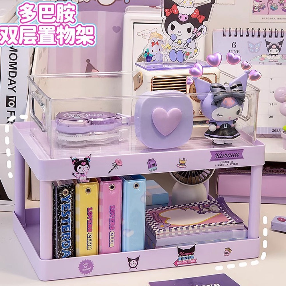 Kuromi Desktop Stationery Shelf Dormitory Desk Tidy-up Handy Tool Table ...