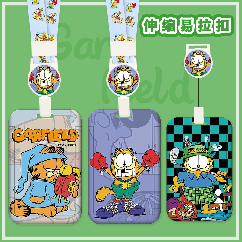 Garfield Series Hard Shell Plastic Sliding Cover Retractable Card ...