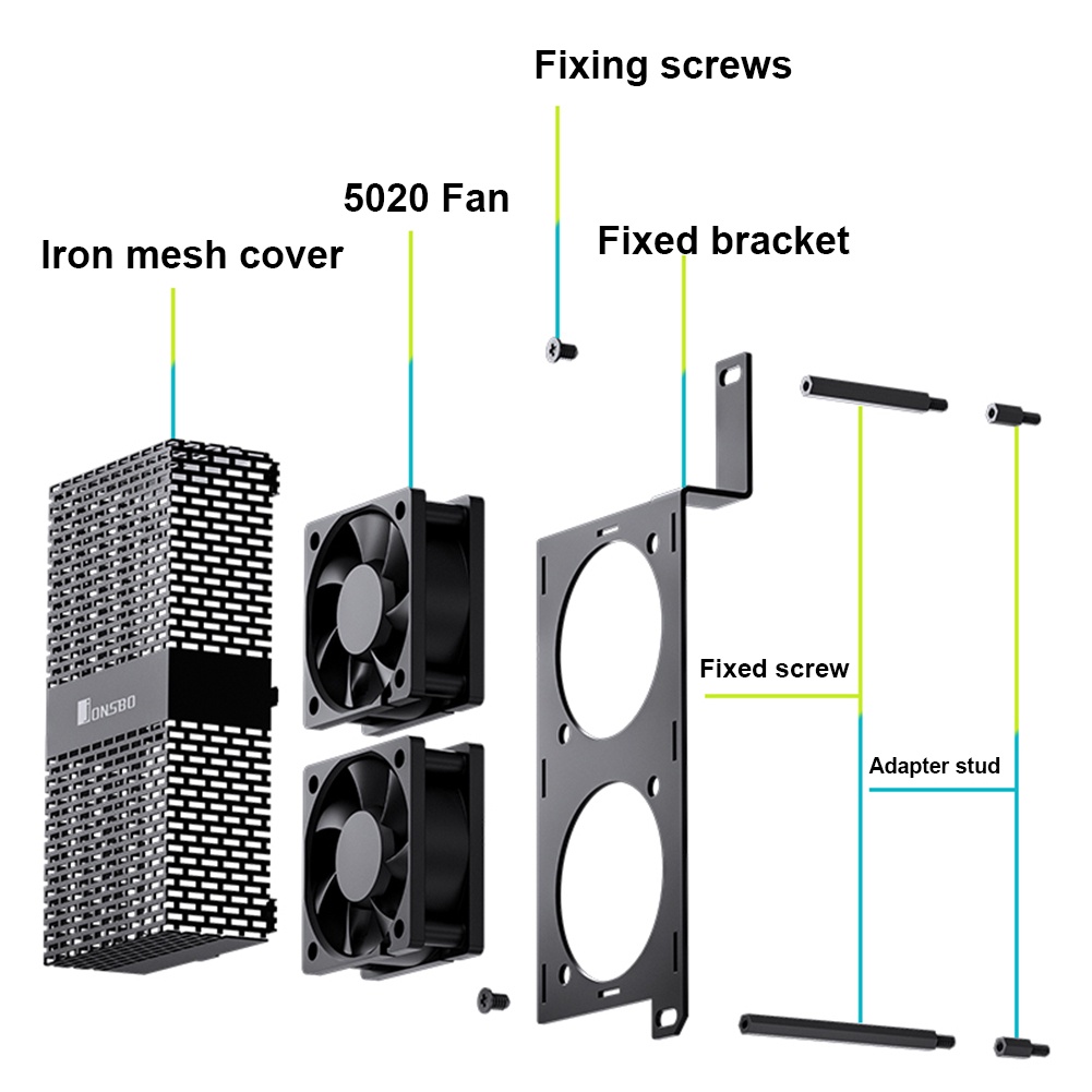 JONSBO NF-1 Memory-Chip Heatsink 4Pin PWM/5V 3Pin ARGB SYNC RAM Air AIO Fan Cooler with Dual ...