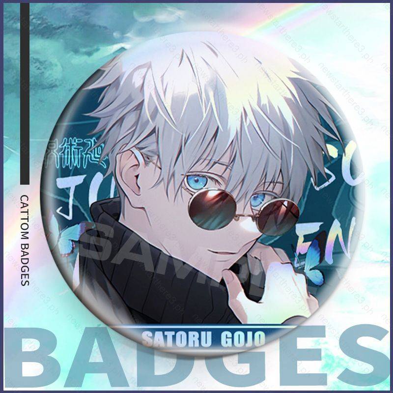 YE Jujutsu Kaisen Round Brooch Anime Pins Cute Cartoon Gojo Satoru ...