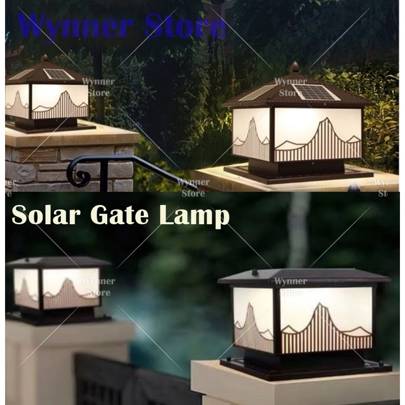 Designer Light 25cm Solar Gate Lamp Lampu Tiang Solar PVC Gate Lamp ...