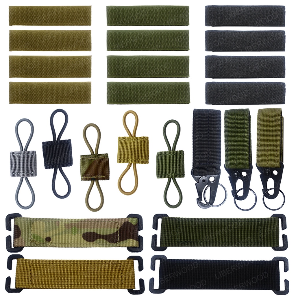 LIBERWOO Tactical Molle Gear Rush Holder Clip Hook Tier Strap Hanging ...