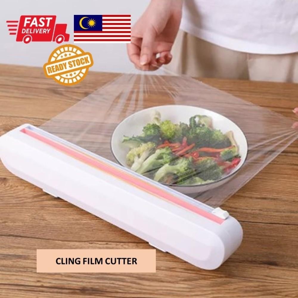 Cling Film Cutter Box Plastic Food Dish Wrap Foil Sliding Cut Machine ...
