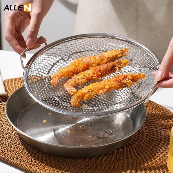 【ALLEN】 304 Stainless Steel, Frying Filter Mesh, Kitchen Oil Drain Pan ...