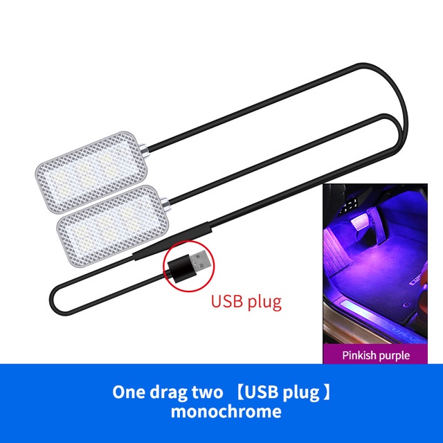 RGB LED Car Foot Lamp, Ambient Light, USB App, Music Remote Control ...