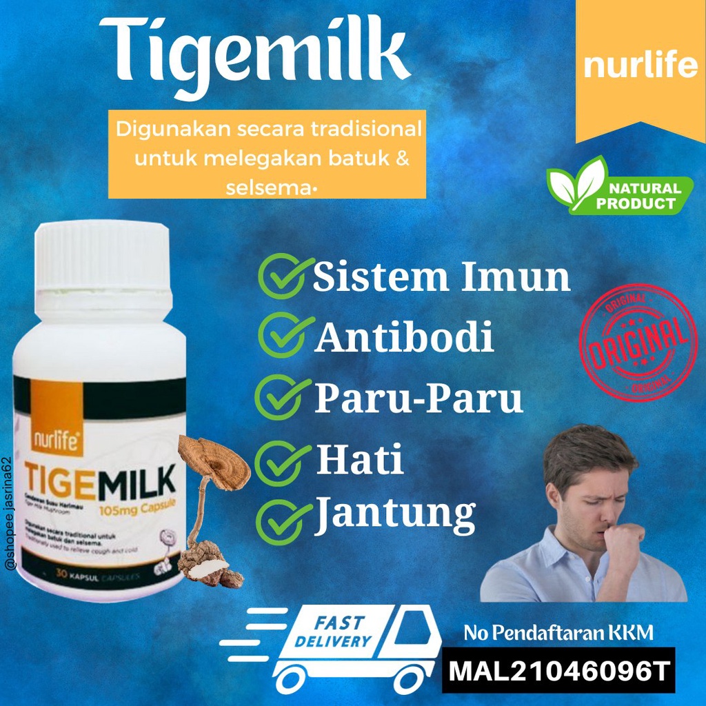 🔥SHIP TODAY🔥nurlife Tigemilk | Kapsul Cendawan Susu Harimau|105mg 30 ...