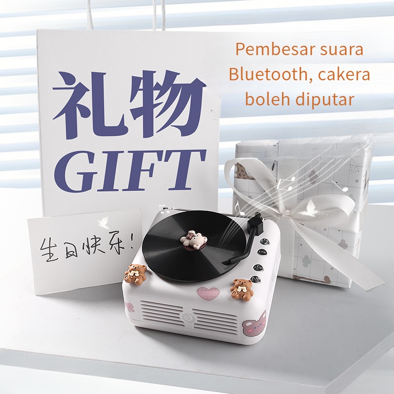 New H3 Retro Bluetooth small speaker computer mini creative gift record ...