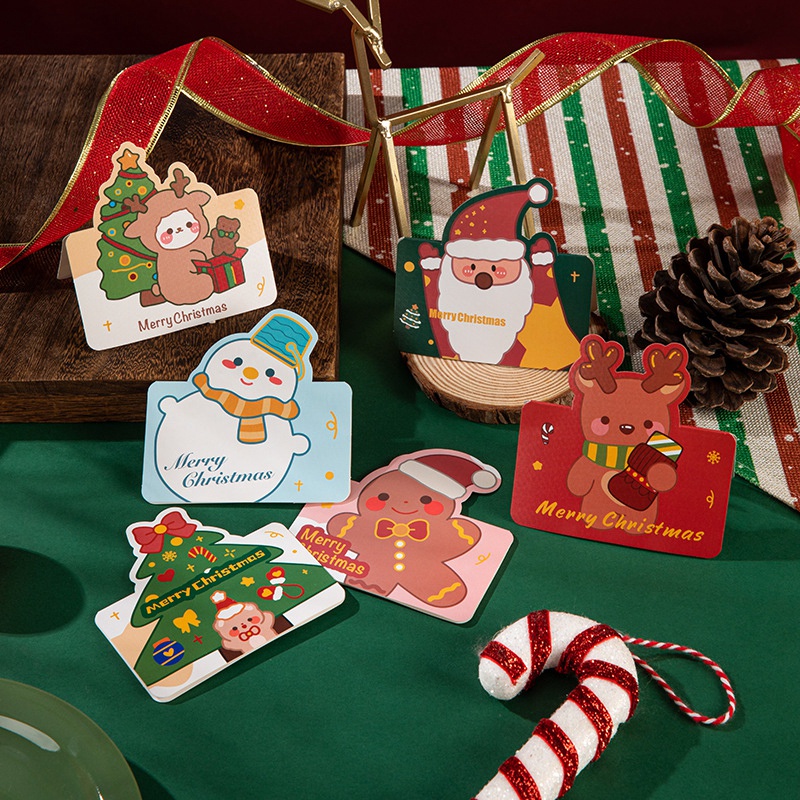 Cute Christmas Postcards Holiday Gift Message Cards Christmas Party ...