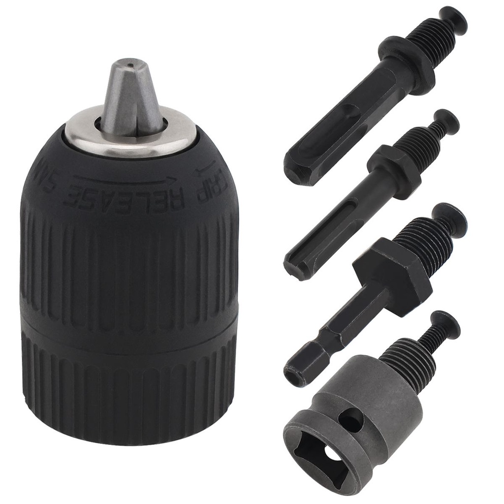 2-13mm Keyless Hand Drill Chuck Adapter Kit 1/2-20UNF Self Tighten ...