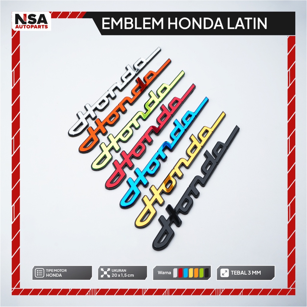 Emblem HONDA LATIN Embossed 2pcs EMBLEM WINGS HONDA Logo HONDA LATIN ...