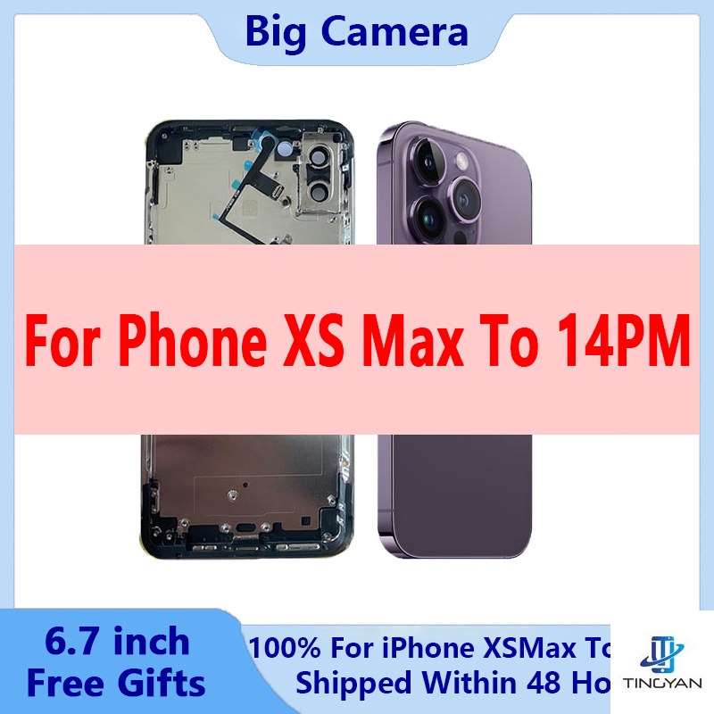 For iPhone XS Max to 14 Pro Max Back Cover DIY Back Shell For iPhone XS ...