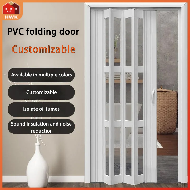 PVC Collapsible Door Indoor Sliding Door Kitchen Open Partition Hanging ...